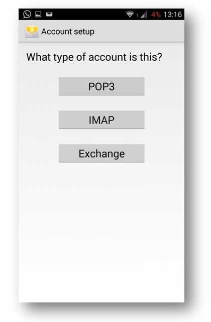 Email instellen | Google Android - Support Chase | Marketing | Hosting | Webdesign